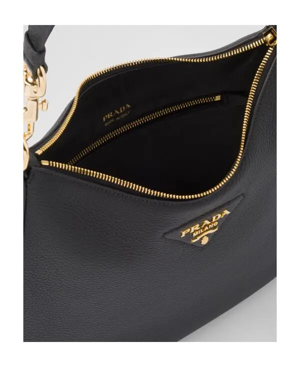 Prada Leather Shoulder Bag With Logo Straps