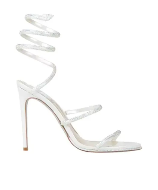Rene Caovilla Margot Embellished Open Toe Sandals - White