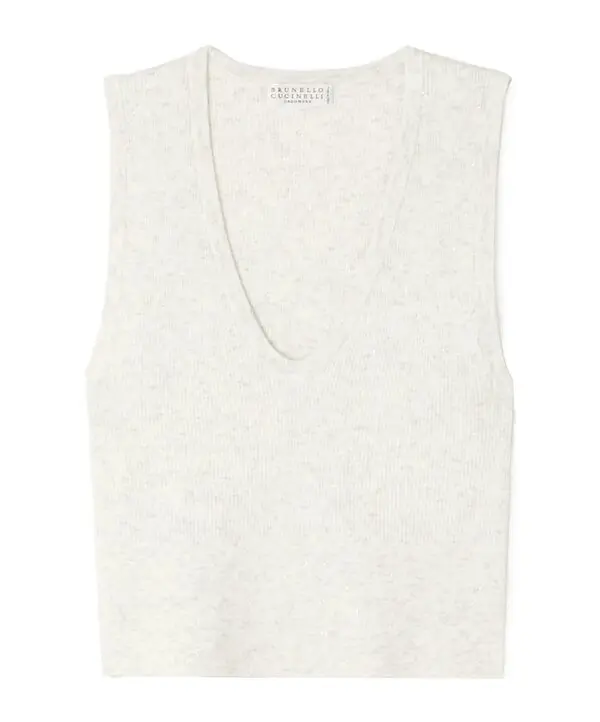 Brunello Cucinelli Ribbed Vest - Off-white