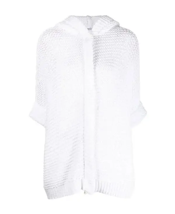 Brunello Cucinelli Knitted Hooded Cardigan - White
