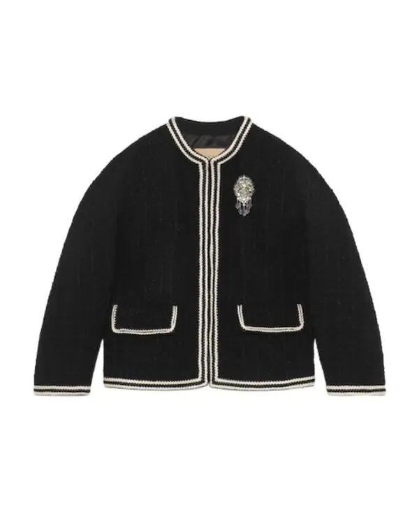 Gucci Interlocking G Tweed Jacket - Black