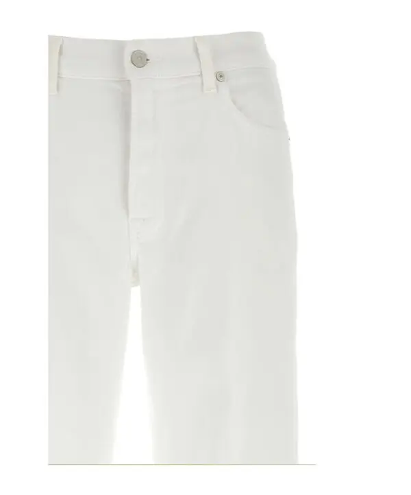 7 For All Mankind Logo Patch Straight-leg Jeans - White