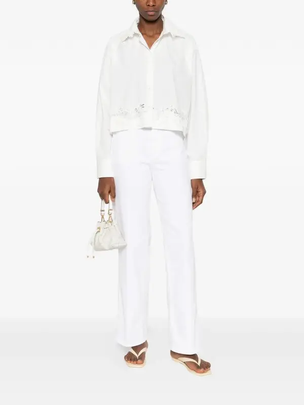 7 For All Mankind Logo Patch Straight-leg Jeans - White