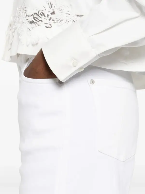 7 For All Mankind Logo Patch Straight-leg Jeans - White
