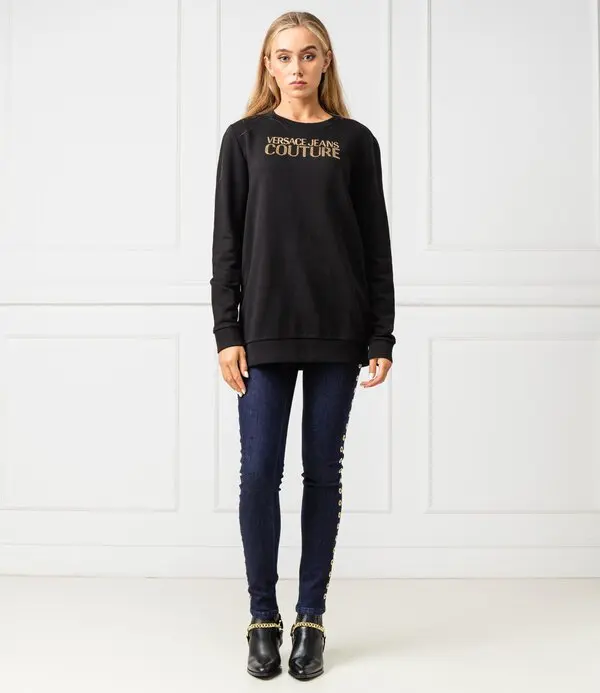 Versace Logo Embellished Crew Neck Sweater