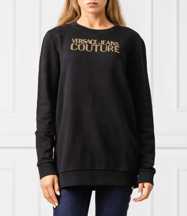 Versace Logo Embellished Crew Neck Sweater