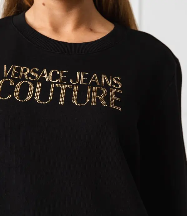 Versace Logo Embellished Crew Neck Sweater