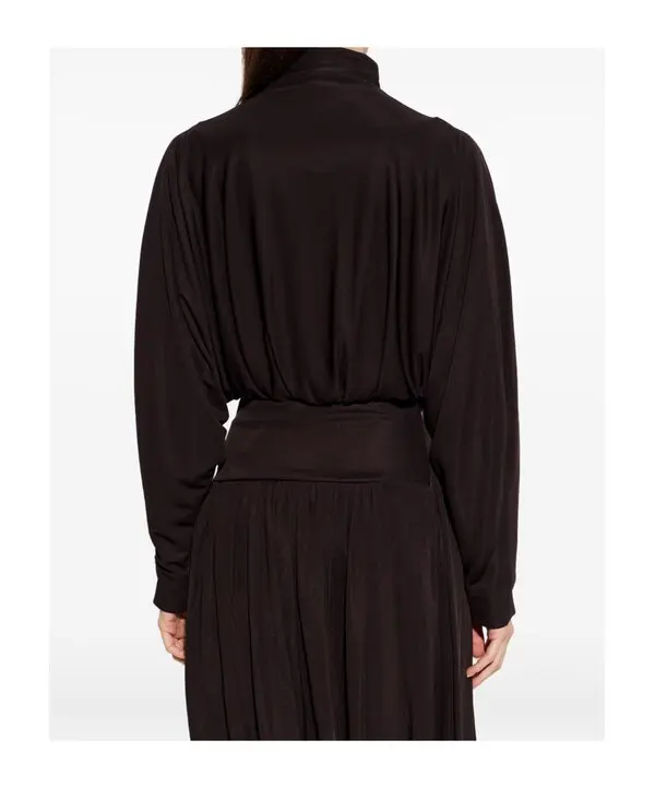 Alaïa Matte Knit Draped Zip-up Jacket