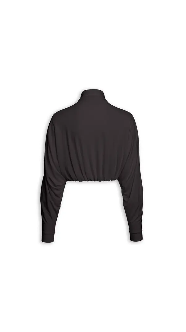 Alaïa Draped Matte Jersey Jacket - Black
