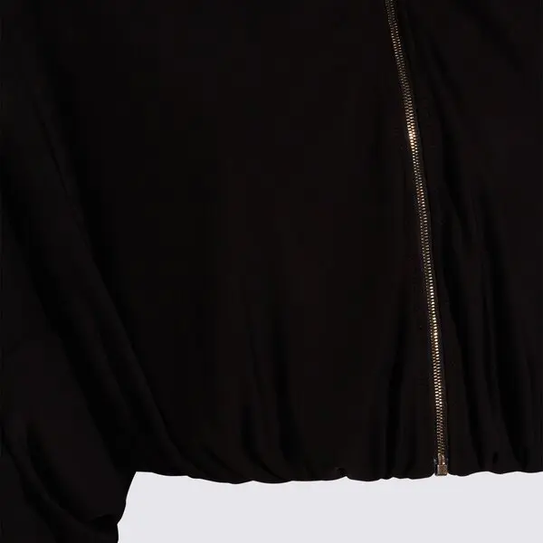 Alaïa Draped Matte Jersey Jacket - Black