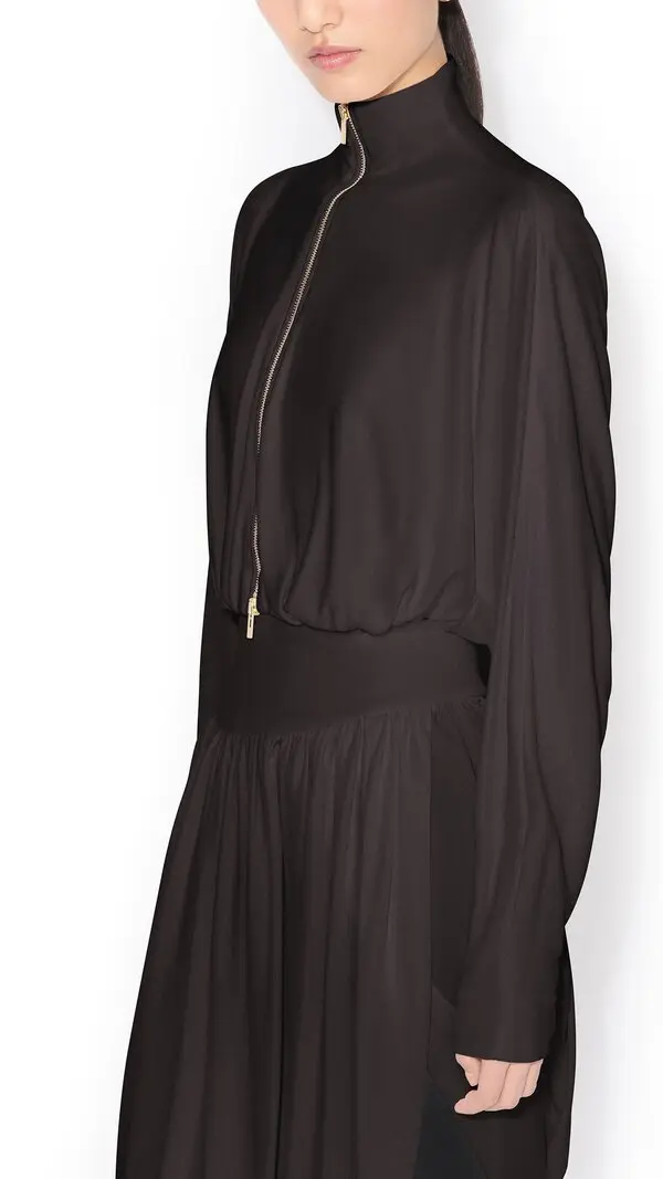 Alaïa Draped Matte Jersey Jacket - Black