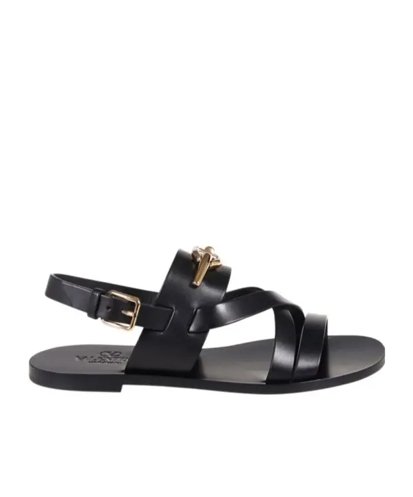 Valentino Garavani Logo Plaque Open Toe Sandals