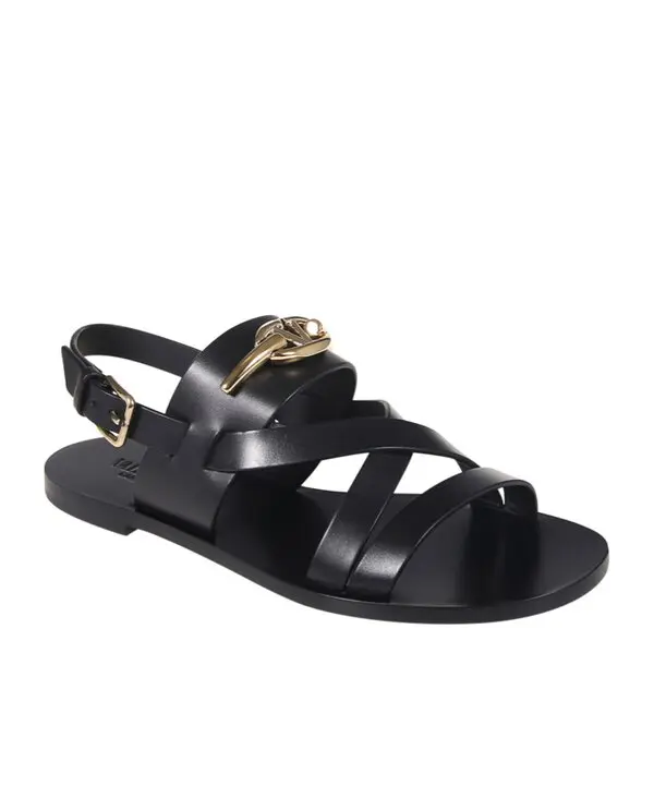 Valentino Garavani Logo Plaque Open Toe Sandals