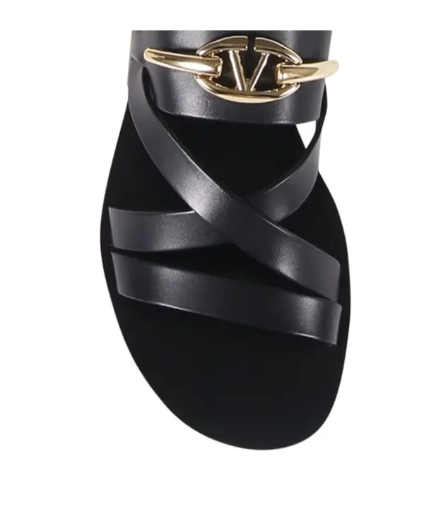 Valentino Garavani Logo Plaque Open Toe Sandals
