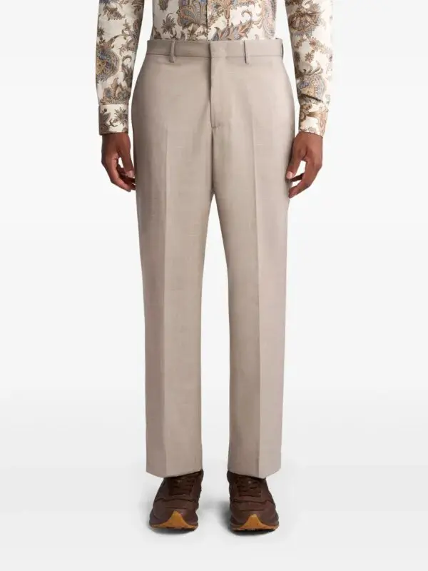 Etro Slub Wool-blend Trousers