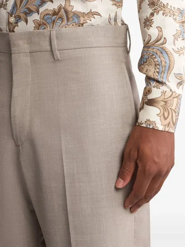 Etro Slub Wool-blend Trousers