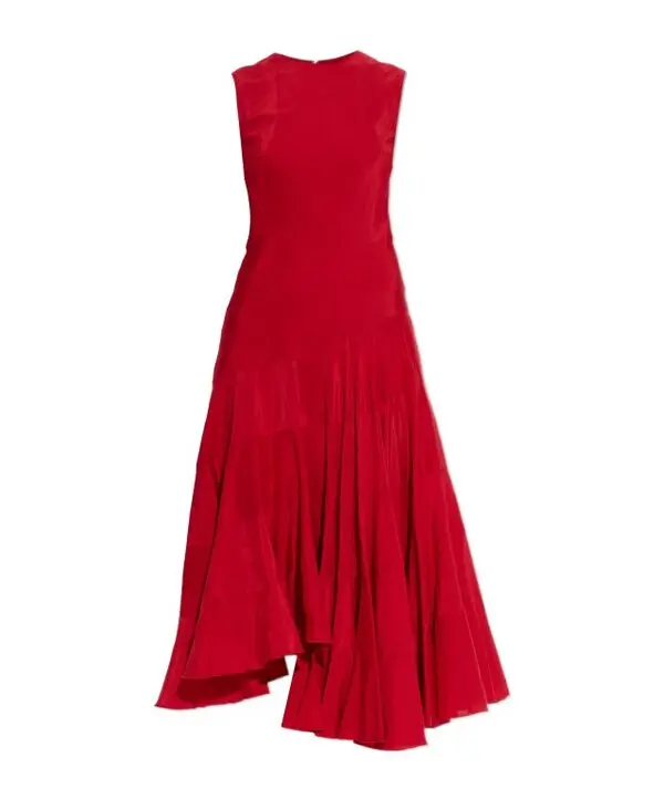 Tory Burch Sleeveless Cotton Satin Dress - Red