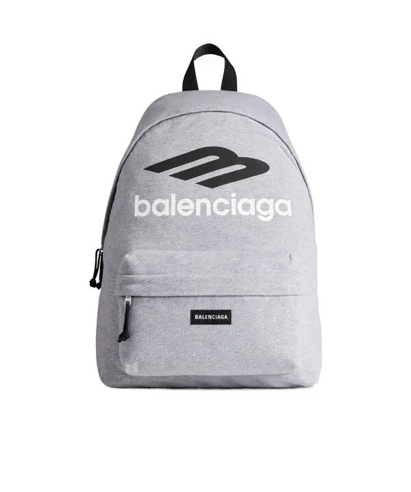 Balenciaga Logo Printed Backpack - Gray/black/white