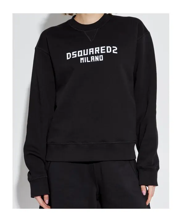 Dsquared2 Logo Printed Crewneck Sweatshirt - Black