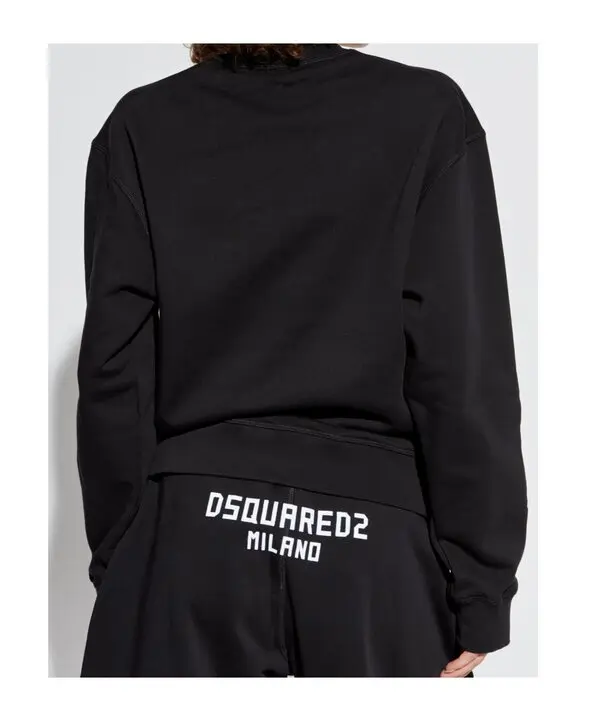 Dsquared2 Logo Printed Crewneck Sweatshirt - Black