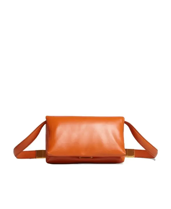 Marni Padded Foldover Top Crossbody Bag - Orange