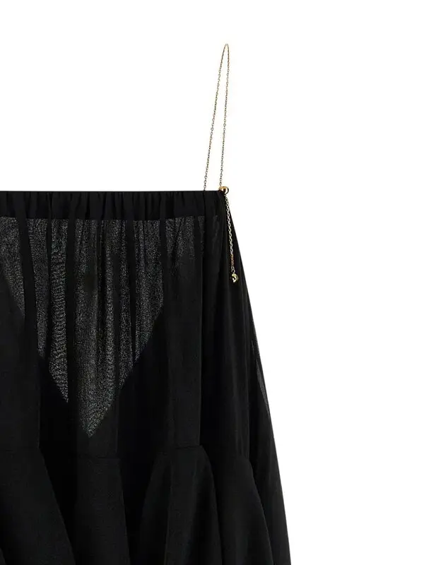 Chloé Sleeveless Layered Maxi Dress With Metal Chain Straps