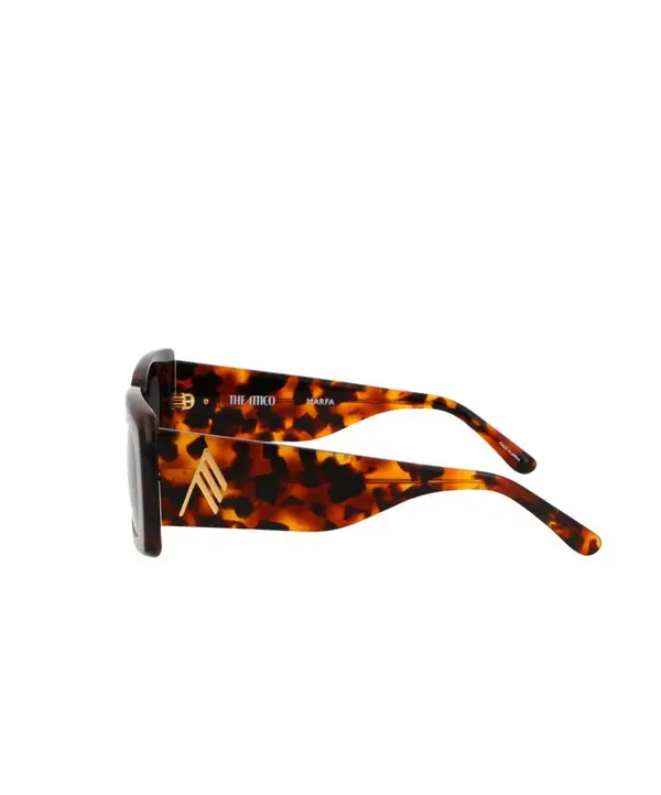 Attico Tortoiseshell Geometric Frame Sunglasses - Gray