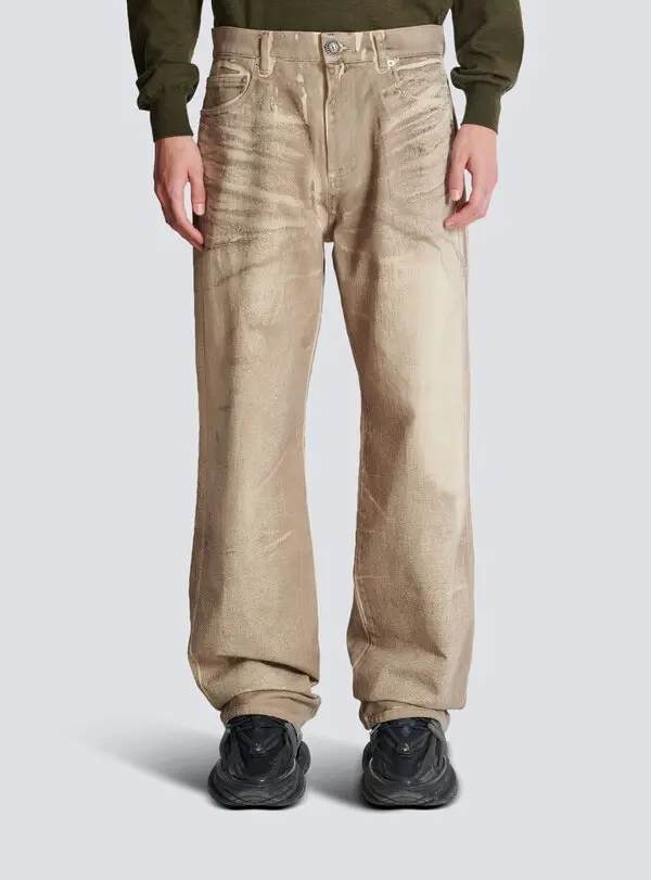 Balmain Loose-fit Denim Jeans - Beige