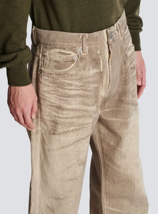 Balmain Loose-fit Denim Jeans - Beige
