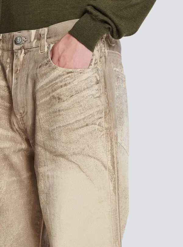 Balmain Loose-fit Denim Jeans - Beige