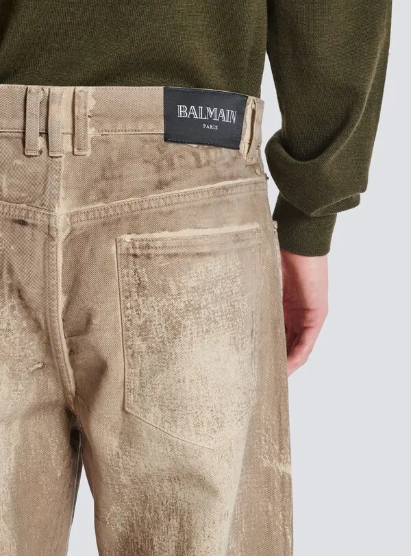 Balmain Loose-fit Denim Jeans - Beige