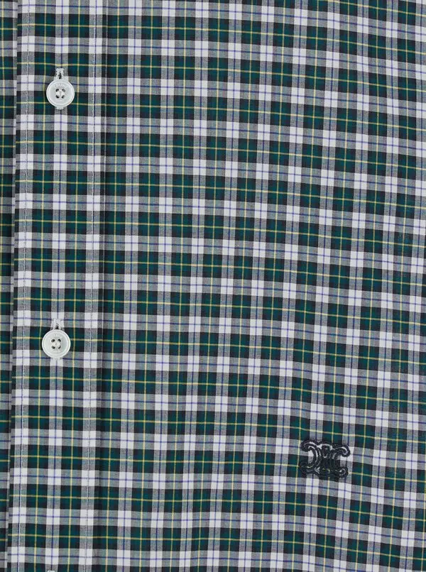 Celine Shirt In Tartan Cotton Cloth - Gray