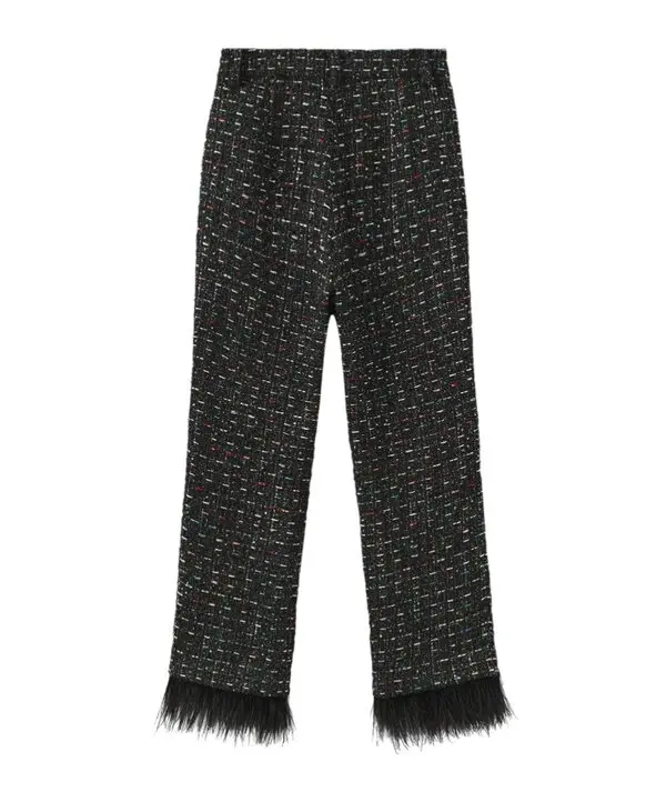 Marissa Chiara Sequined Trousers With Feather Detailing