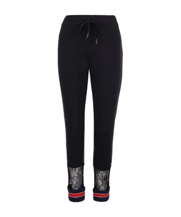 Iceberg Logo Sweatpants With Lace Trim