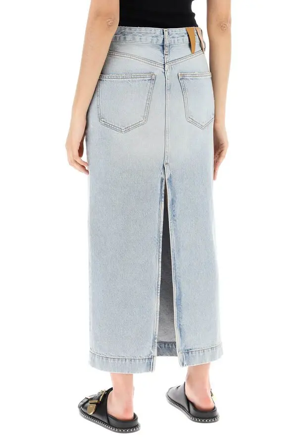 DARKPARK Mid-length Denim Skirt - Gray