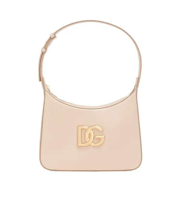 Dolce & Gabbana Logo Plaque Shoulder Bag - Nude