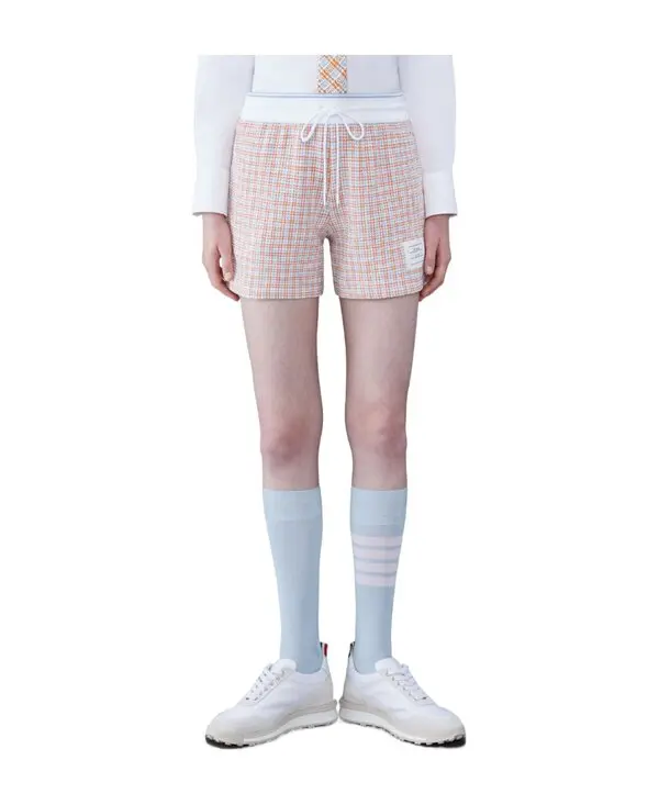 Thom Browne Checked Tweed Drawstring Shorts