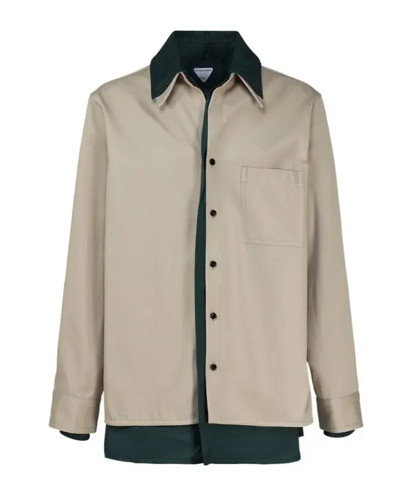 Bottega Veneta Relaxed Fit Twill Double Shirt - Nude