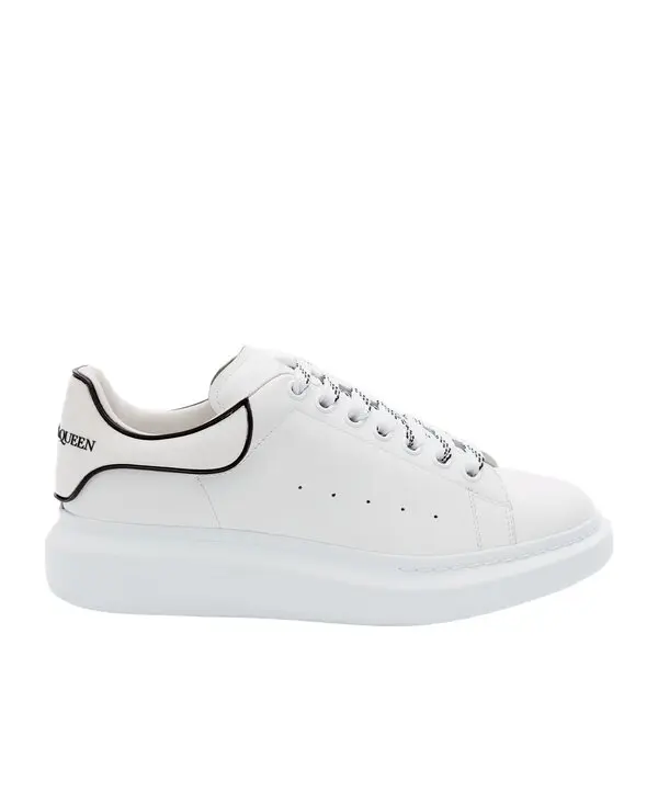 Alexander McQueen Oversized Lace-up Leather Sneakers - White/black