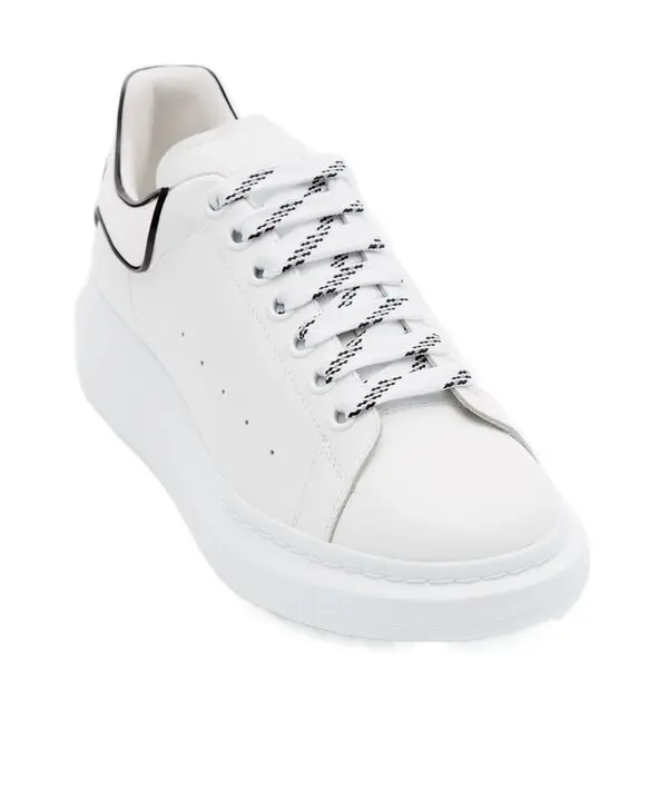 Alexander McQueen Oversized Lace-up Leather Sneakers - White/black