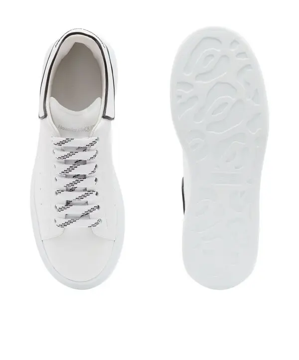 Alexander McQueen Oversized Lace-up Leather Sneakers - White/black