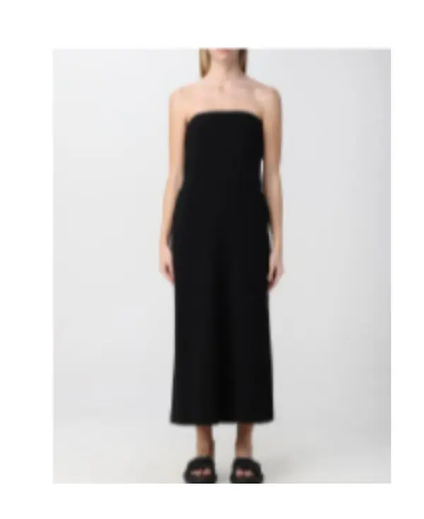 Theory Strapless Maxi Dress With Side Slit And Open Back - Black