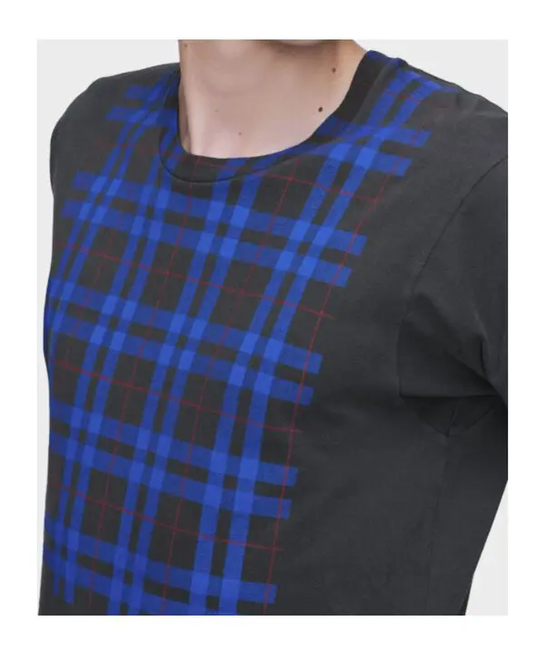 MAISON MARGIELA Checked Panel T-shirt - Anthracite