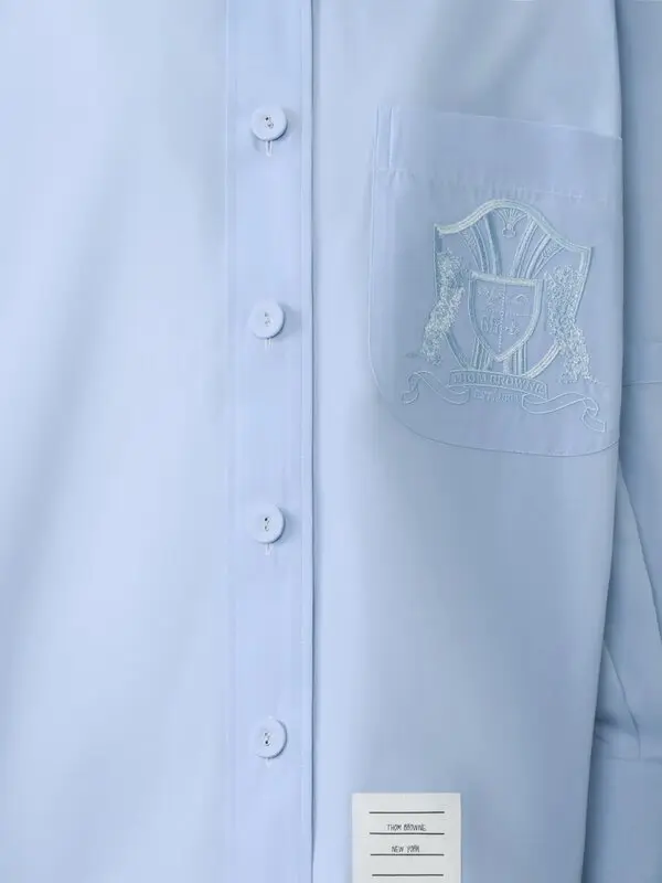 Thom Browne Oversized Poplin Crest Embroidery Shirt