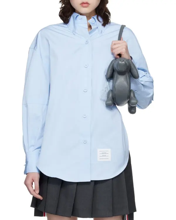 Thom Browne Oversized Poplin Crest Embroidery Shirt