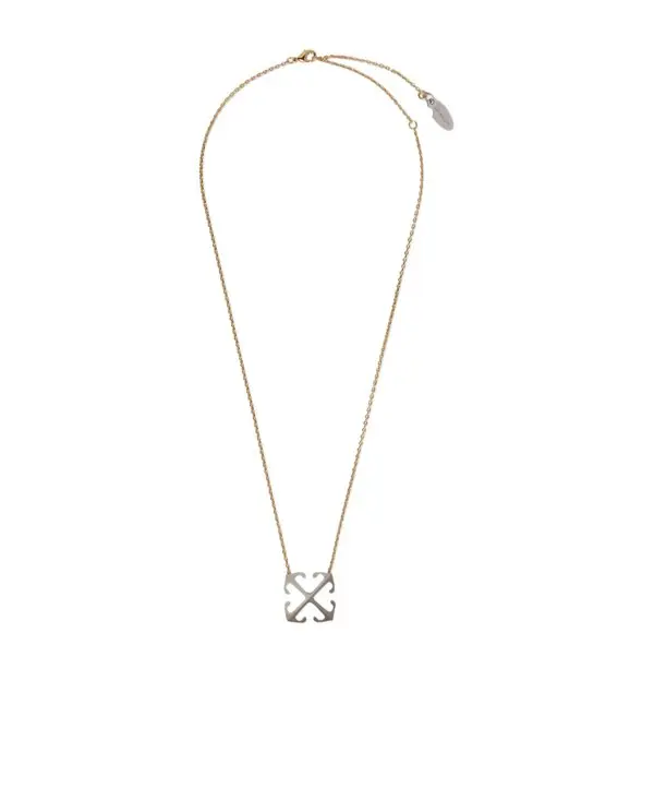Off-White Arrow Logo Engraved Necklace - Golden