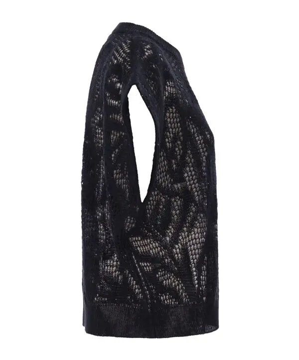 Brunello Cucinelli Openwork Knit T-shirt With Sequins