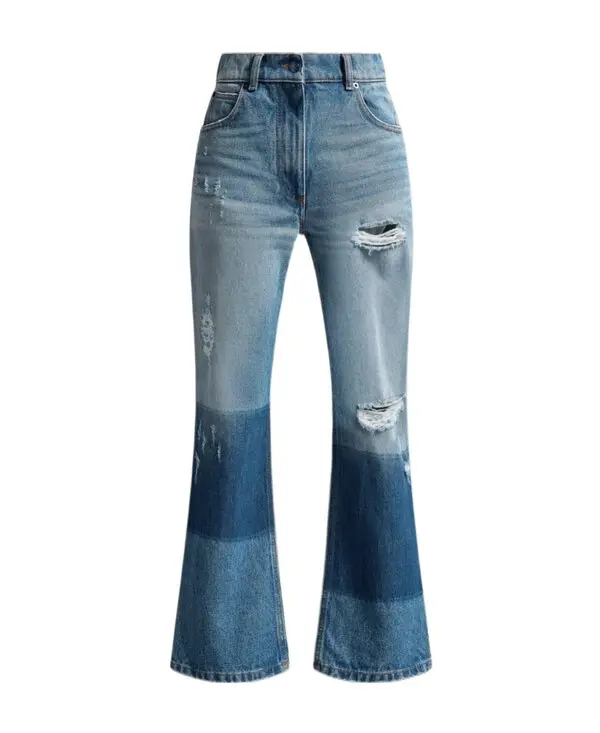 Moncler X Palm Angels Straight Leg Distressed Jeans - No