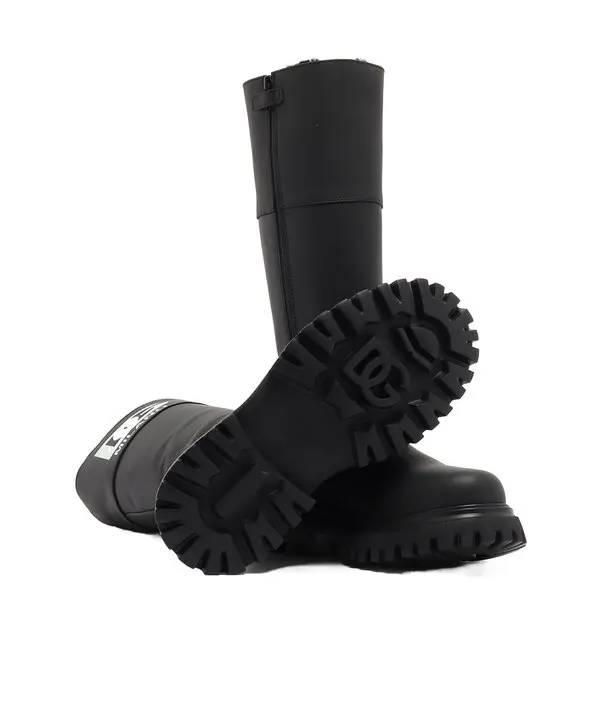 Dolce & Gabbana Logo Print Knee High Boots