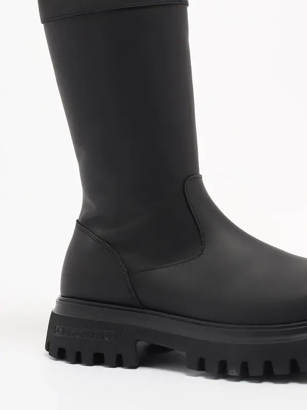 Dolce & Gabbana Logo Print Knee High Boots